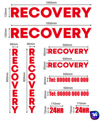 RECOVERY Truck Vinyl Decal Kit 12 Pieces Breakdown Graphics x4 ...