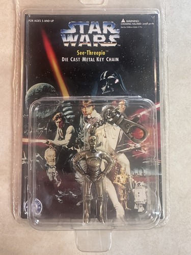 Star Wars See-Threepio C3P0 Golden Die Cast Metal Keychain 1996 - New ...