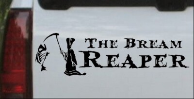 Bream Grim Reaper Bone Boat Truck Window Decal Sticker Black 10X2.8 | eBay