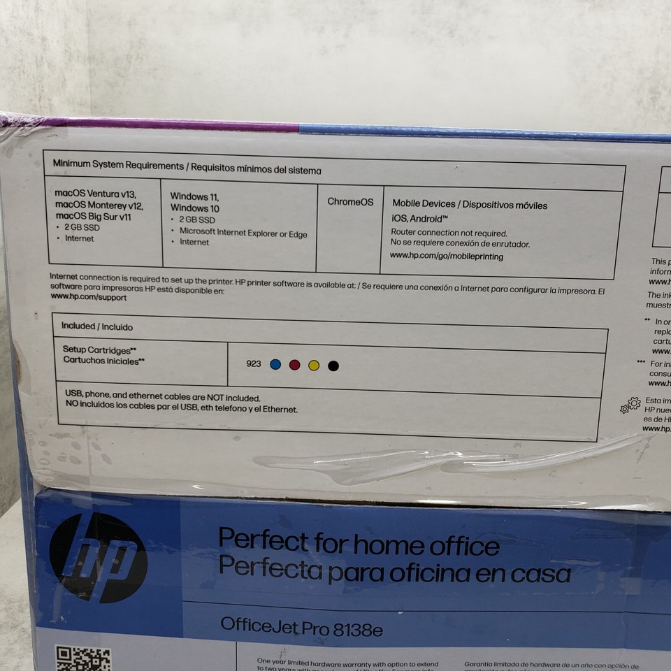 HP OfficeJet 8138e Wireless All-in-One Color Inkjet Printer, Copy, Scan ...