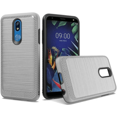 for LG K40 Slim Brushed Hybrid Case SILVER | eBay