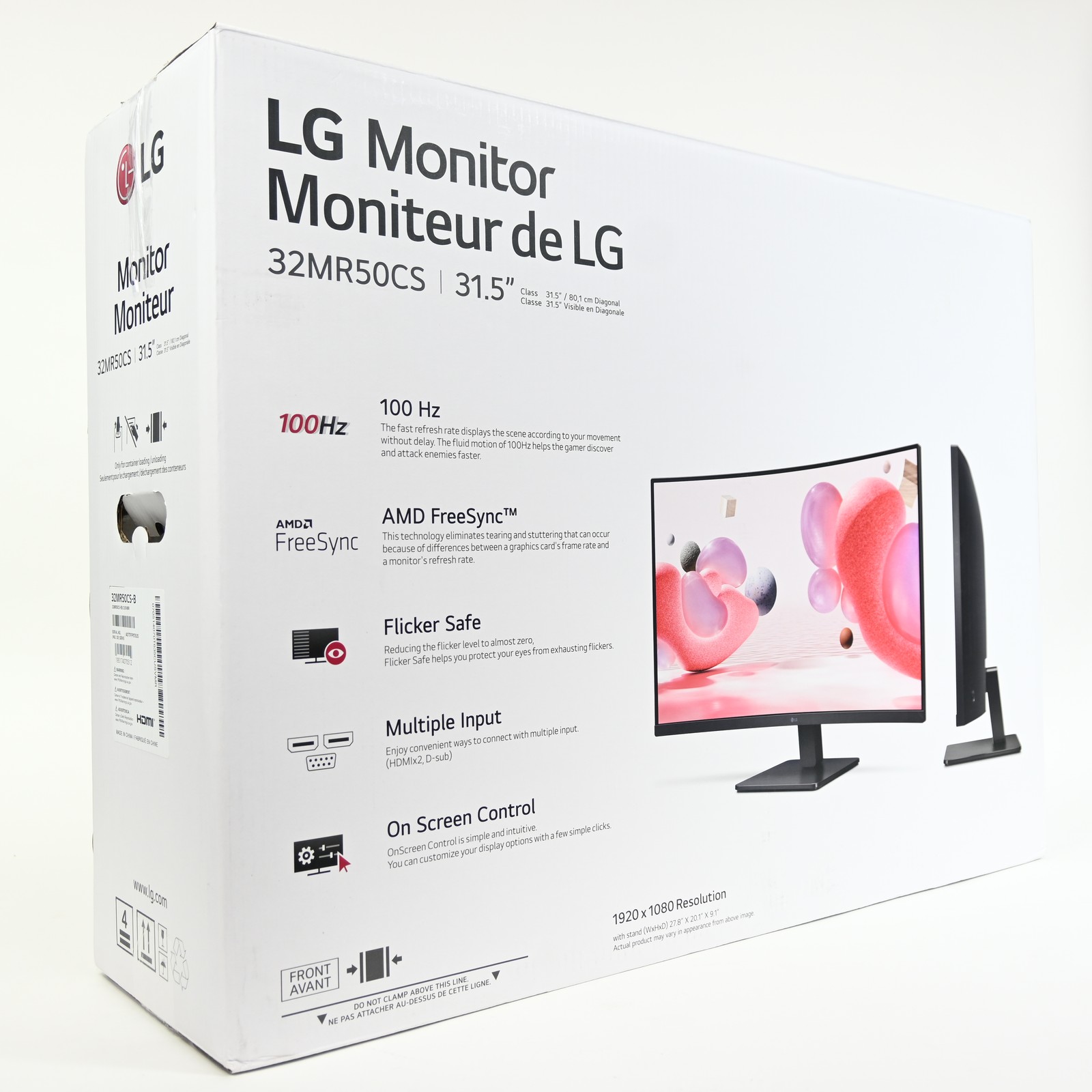 LG 32" FHD 1920 x 1080 Curved Display 100Hz Gaming Monitor w/ FreeSync ...