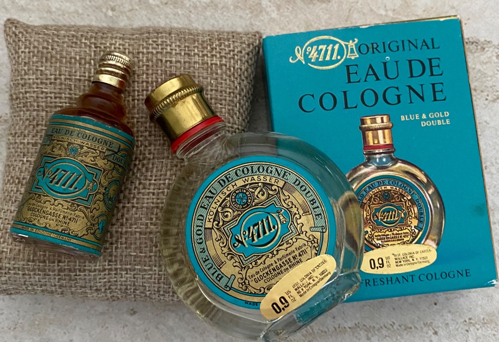 Vintage 4711 Original Eau De Cologne Blue & Gold Lot of 2, Mini ...