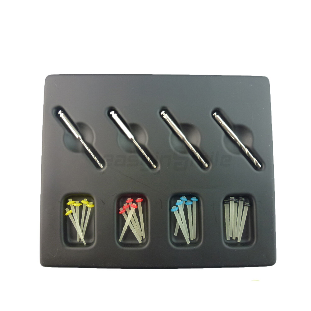 20Pcs Dental Endodontic Endo Root Canal Quartz Fiber Post 4 Size + 4 ...