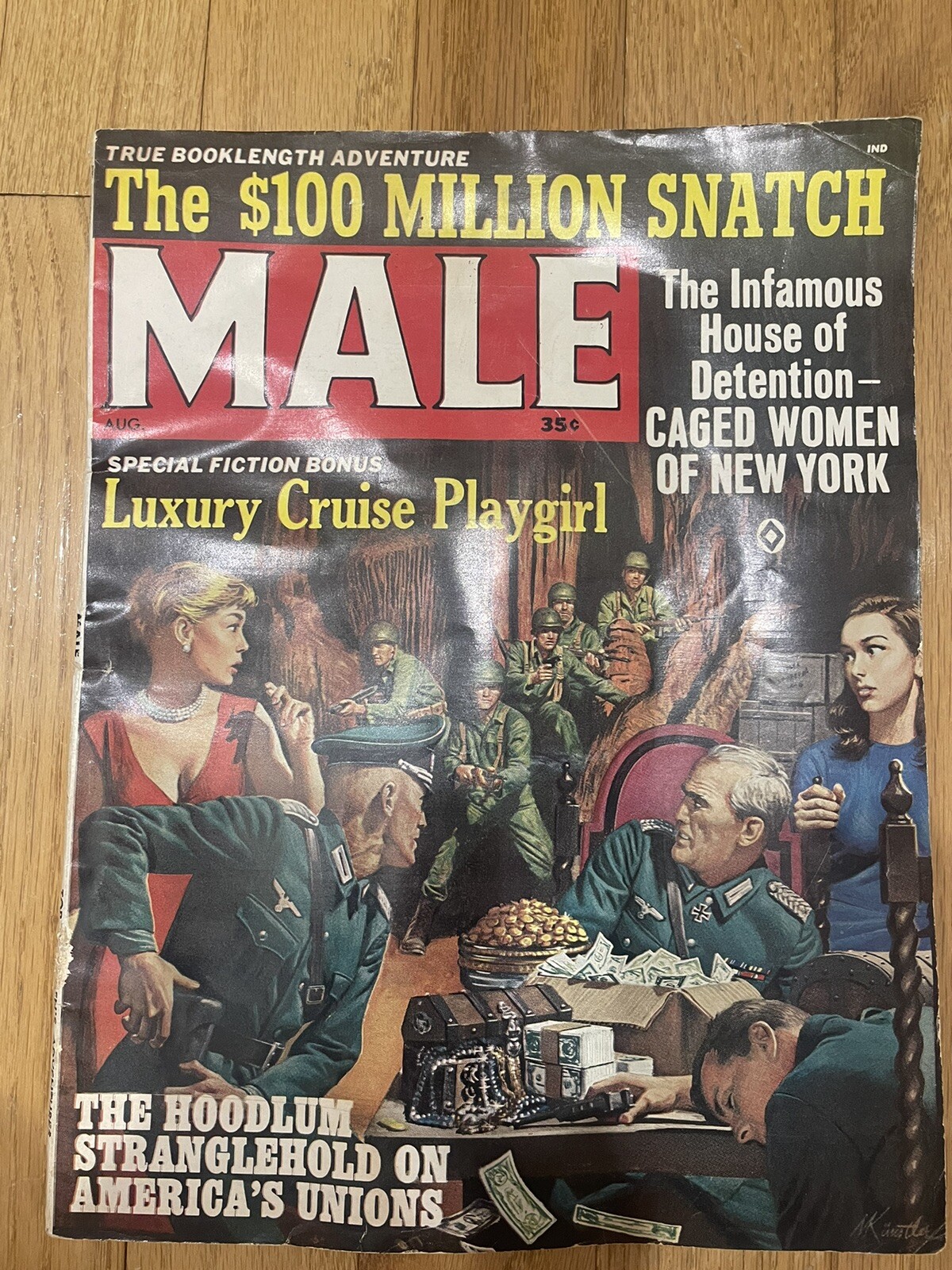 Male Magazine 1965 Pulp Nazi Sex Pinup Caged Women Combat Adventure