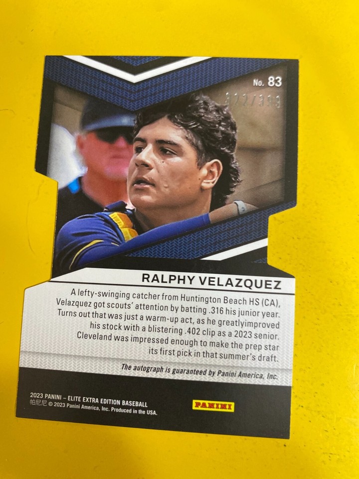 RS24417 2023 Elite Signatures Die-Cut RC AUTO #83 Ralphy Velazquez #322 ...