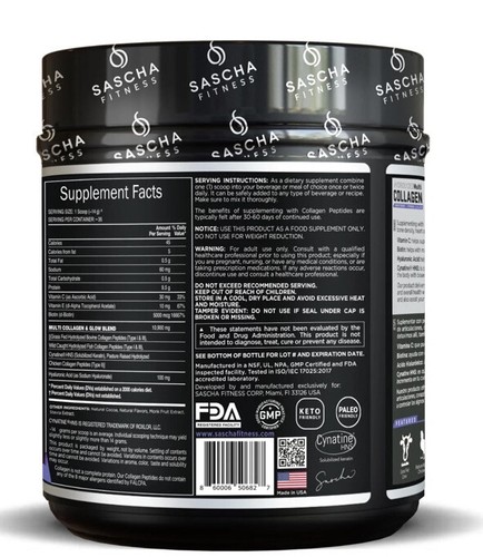 Collagen Chocolate By Sascha Fitness Hydrolyzed Supports Healthy Skin ...