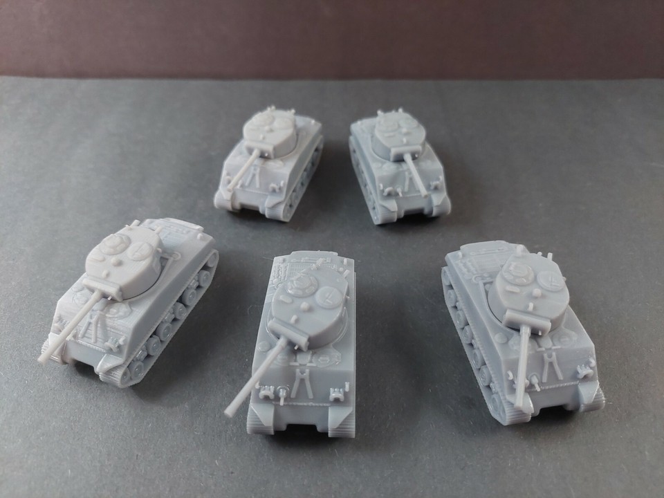 HO Scale U.S. M4a3 76mm Sherman Tank Platoon lot X5 resin 1/87th Scale ...