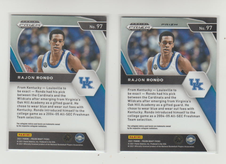 2021 Panini Prizm Draft Picks Basketball Parallel Rajon Rondo Green ...