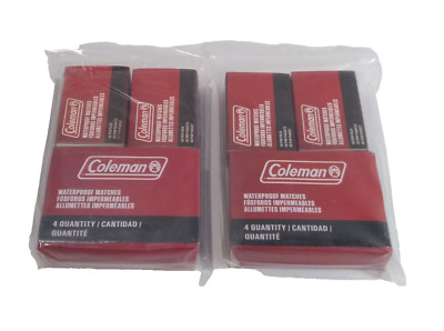 Lot of 2 Coleman Waterproof Matches Camping Emergency Pack of 4 Boxes ...