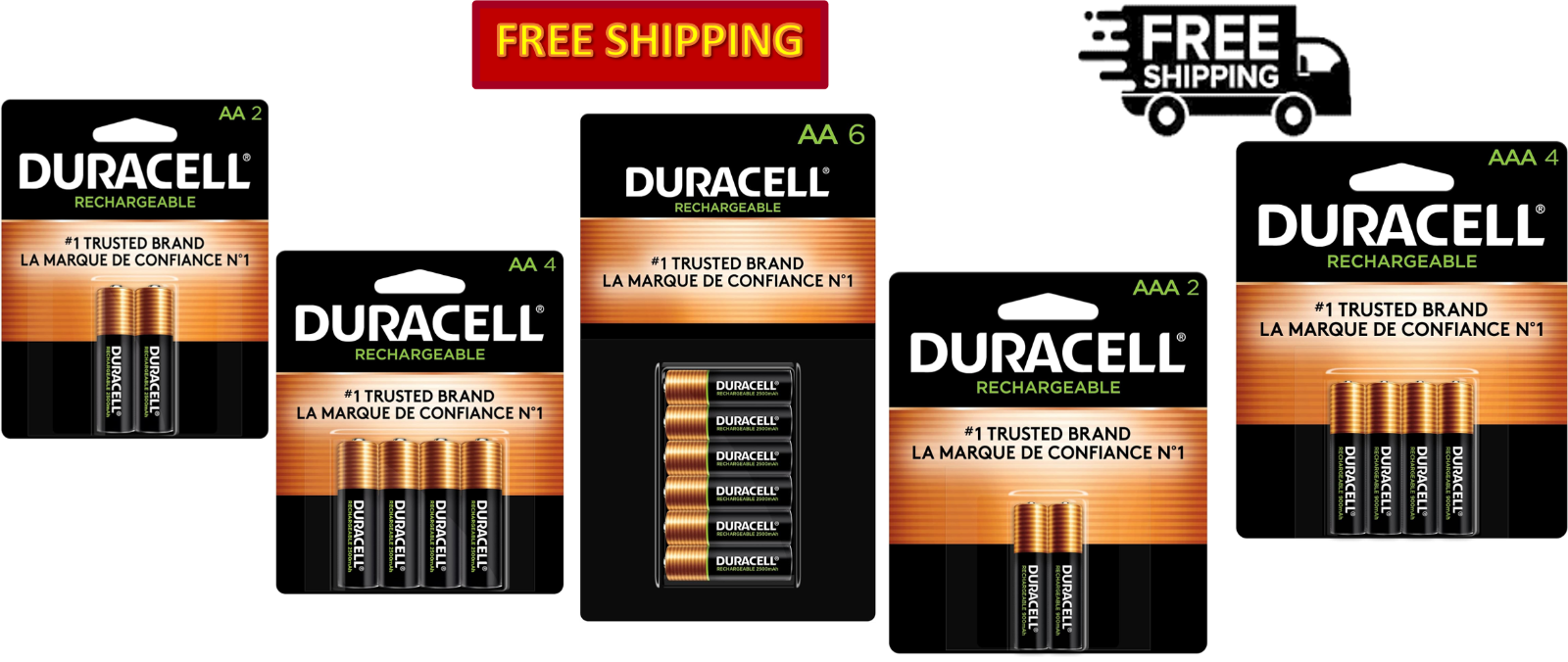 Duracell Rechargeable AA & AAA Pre-Charged Batteries For Long-lasting ...