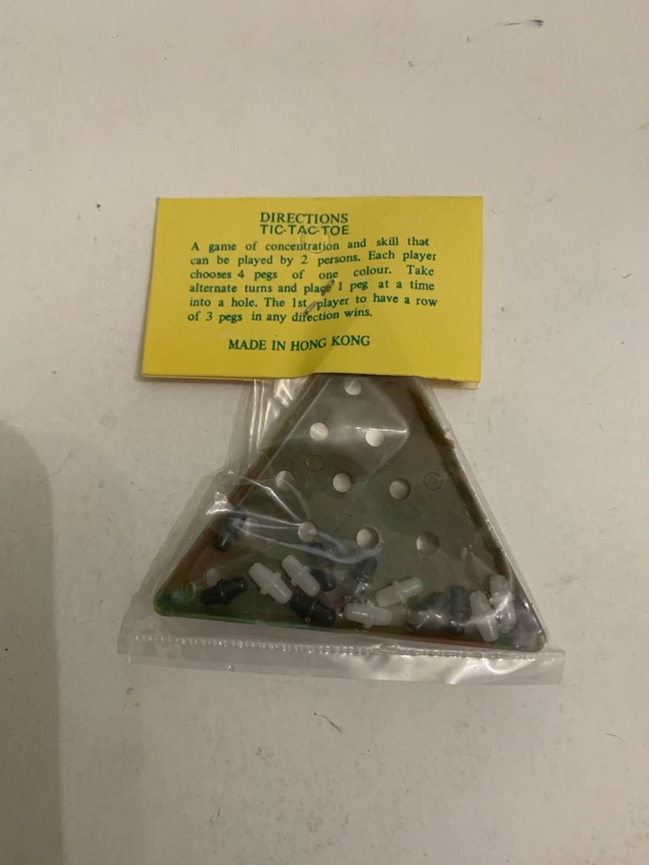 Vintage Triangle Peg Checkers Game Made In Hong Kong Sealed Never Used ...