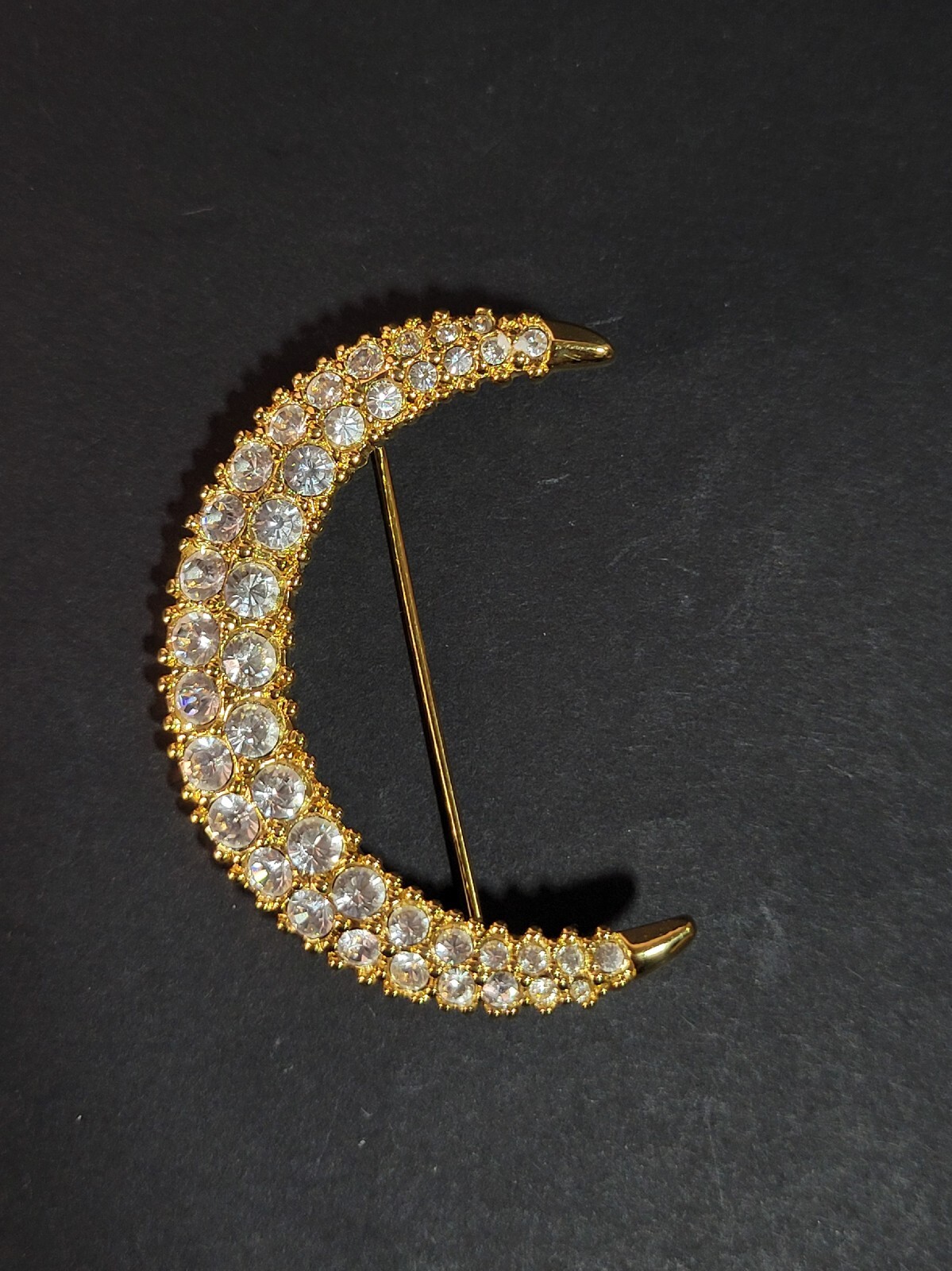 SWAROVSKI SIGNED SWAN HALLMARK LOGO ICONIC CRESCENT M… - Gem