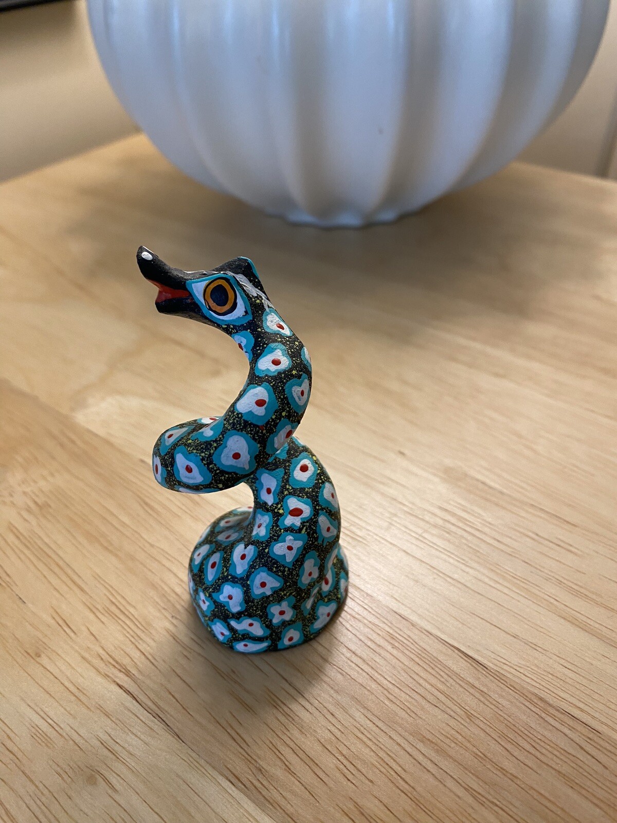 Vintage Mexican Alebrijes Folk Art Carved Wood Snake Signed By Artist ...