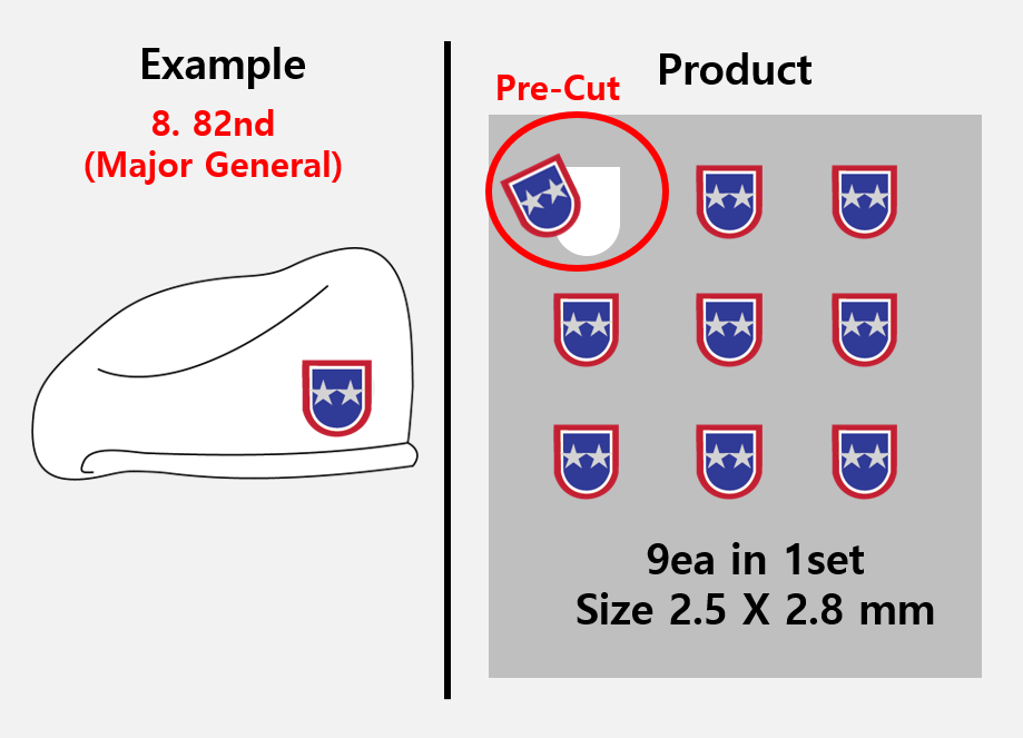 (2.5mm) 82nd Airborne Beret sticker / US army special forces rank ...