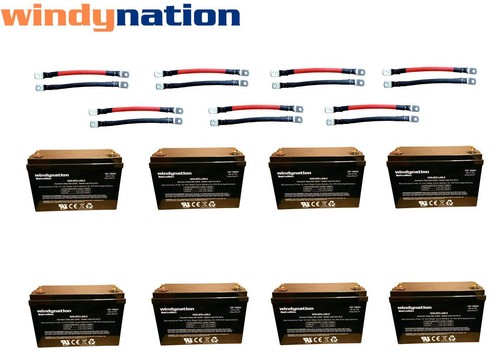 AGM Deep Cycle Battery Bank 12V 24V 48V Off Grid Solar Wind 100AH to ...