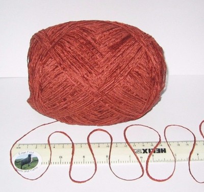 9 x 100g balls Terracotta Rust Brown flat Chenille knitting wool yarn 4 ...