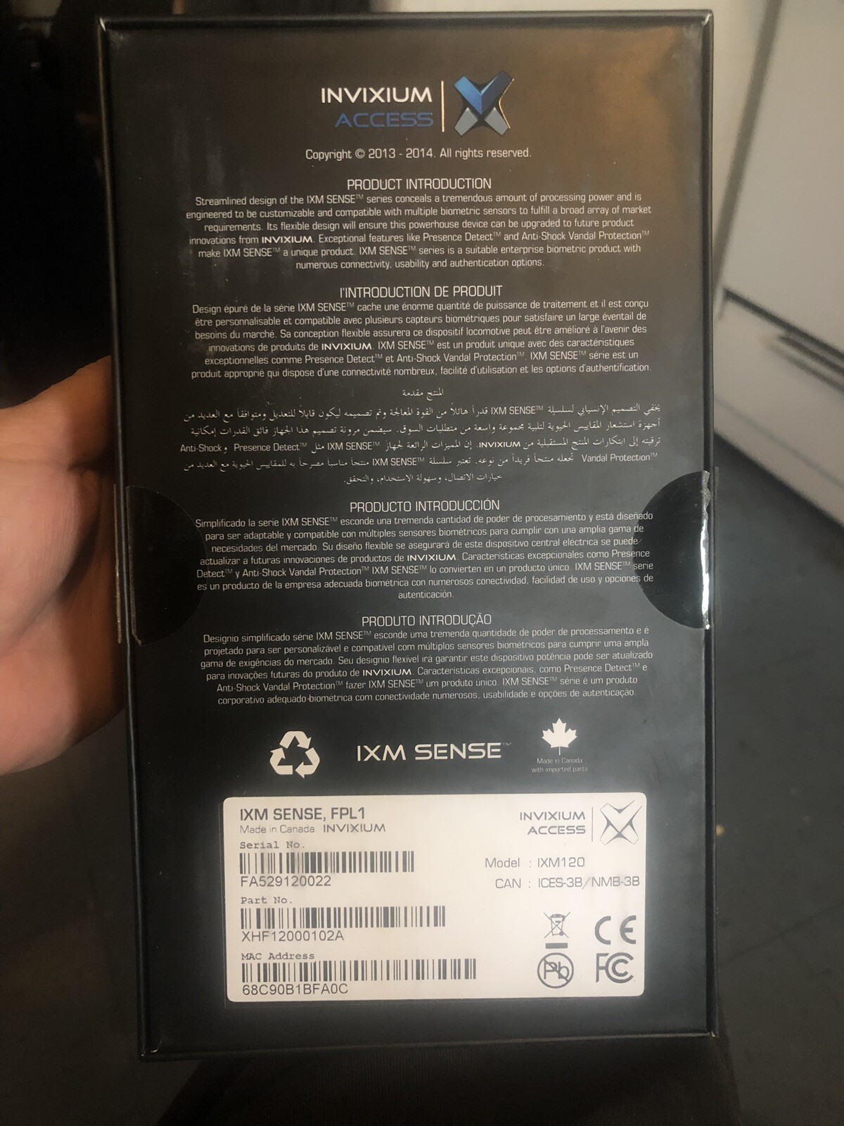 Invixium SENSE IXM120 Thumb Reader | eBay