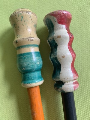 (2) Vintage Carnival Canes Painted -Wooden- Colorful | eBay
