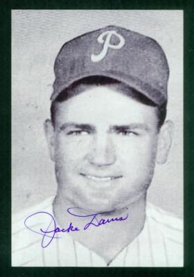 #0922, 4" x 6" Photo Card, Signed-Autographed, Jacke Davis, Phila ...