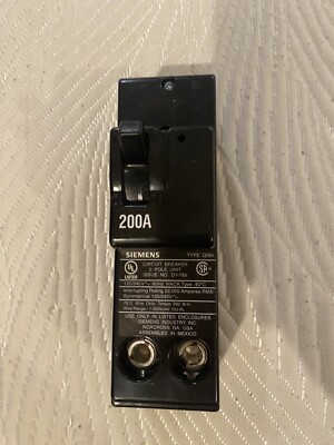 SIEMENS 200 AMP CIRCUIT BREAKER 120 240 VOLTS 2 POLE QN2200 NEW ...