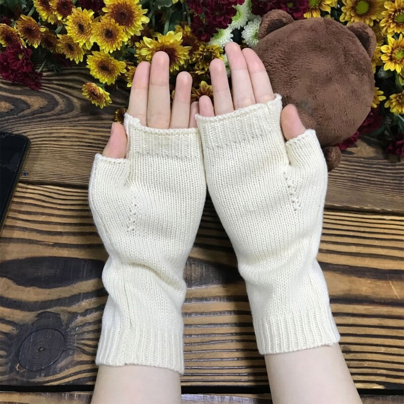 Half-finger Gloves Women Skiing Long Mitten with Butterfly Pattern | eBay