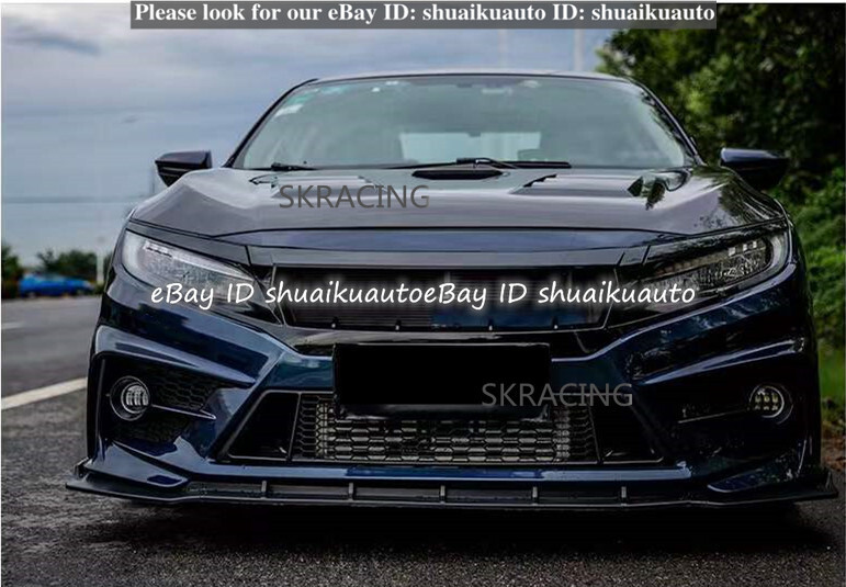 Fit For Honda Civic FK8 FC1 FK7 Gloss Black Front Center Mesh Grille ...