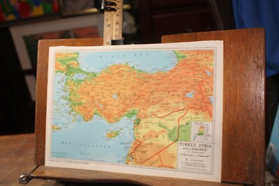 Circa 1952 Map World Book Cut Turkey | eBay