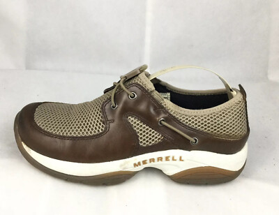 Merrell Primo Marino Stirrup Shoes Loafes Brown Leather Tan Mesh Sz 6.5 ...