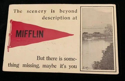 MIFFLIN , PA ANTIQUE Flag POSTCARD, Scenery Is Beyond Description c1910 ...