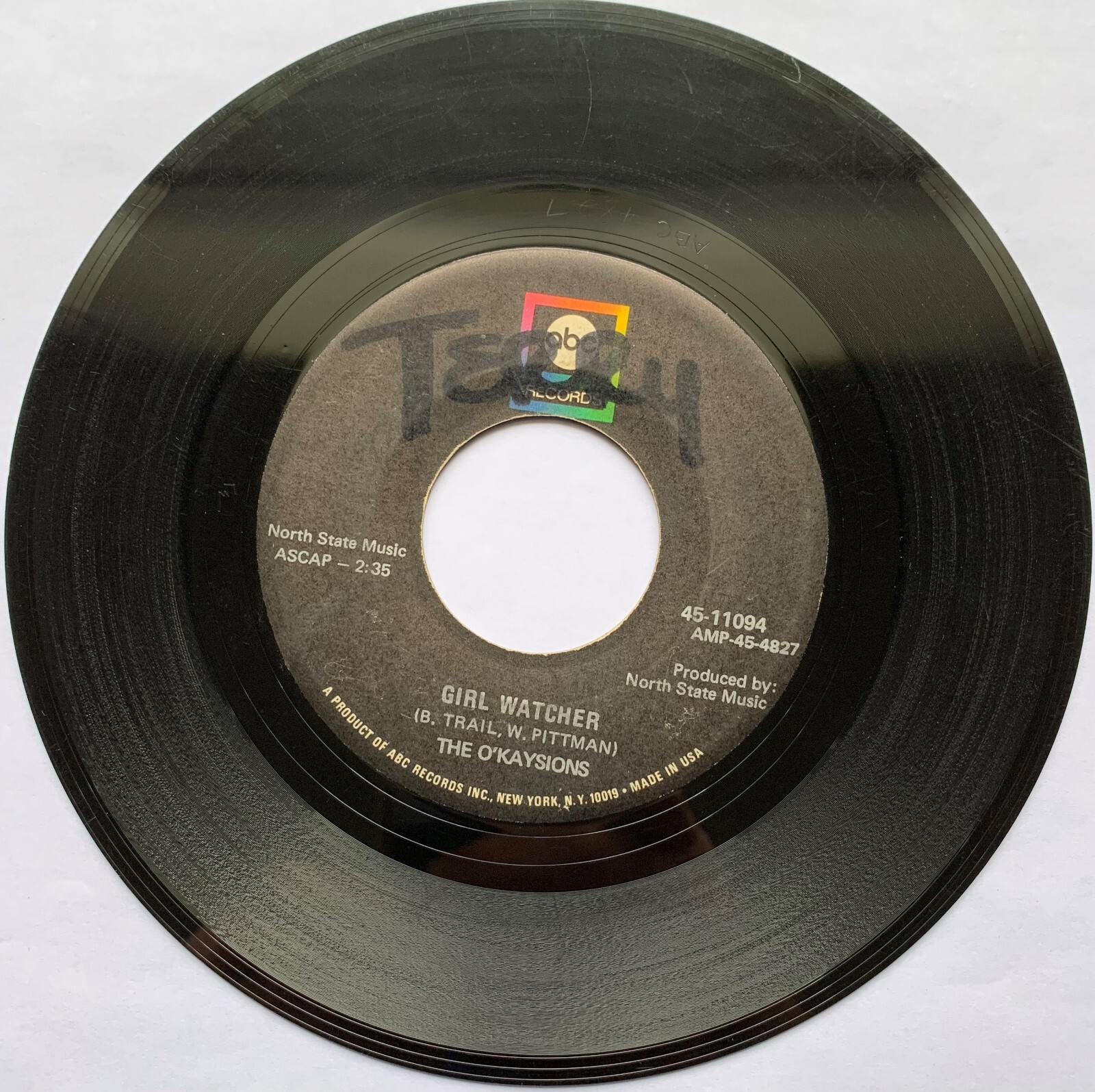 THE O'KAYSIONS-ABC 45-11094-GIRL WATCHER-DEAL ME IN 45RPM-1968 FUNK ...