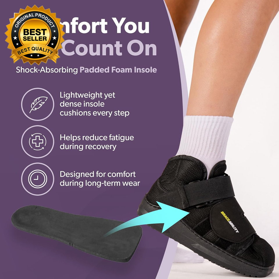 Closed Toe Medical Walking Shoe Lightweight Broken Toe Cast Boot | eBay