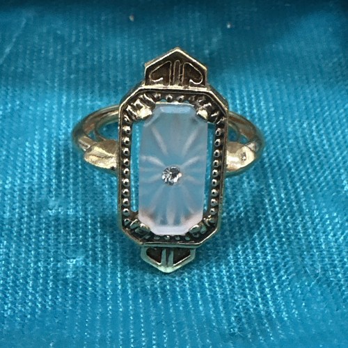 Vintage Avon Ring Frostlights Pink Camphor Glass Art Deco Sunburst 1977 ...