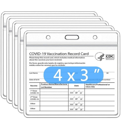 5 Pack CDC Vaccination Card Holder Immunization Record Vaccine Card ...