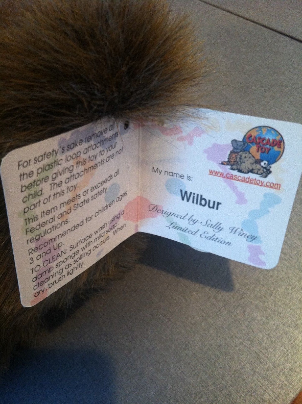 WINEY BEAR WILBUR BY CASCADE TOYS 15" MINT | eBay