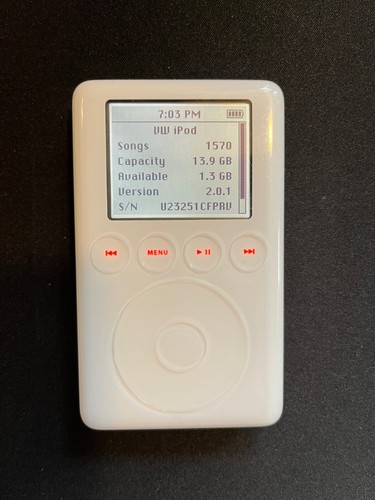 Fully Working Apple iPod classic 3rd generation 15 Gig. VW Promo.1500 ...
