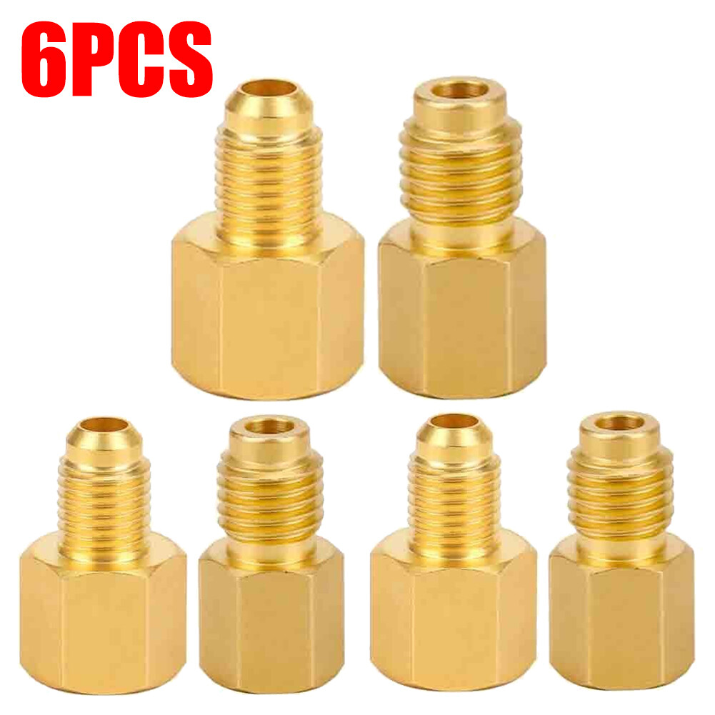 6 PCS R134a To R12 Fitting Adapter 1/4 Female Flare 1/2 Male Valve Kits ...