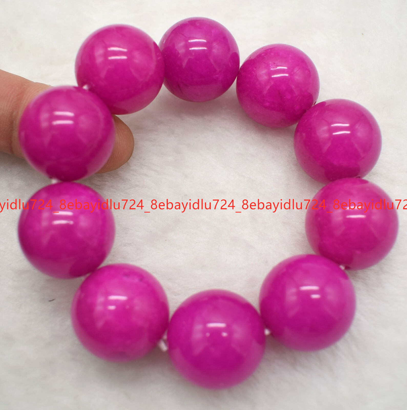 Huge 20mm Natural Pink Sugilite Gemstone Round Beads Elastic Bracelet 7 ...