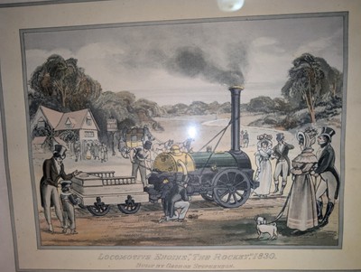 VTG Railroad Art Print Locomotive Engine Engine The Rocket 1830 Color ...