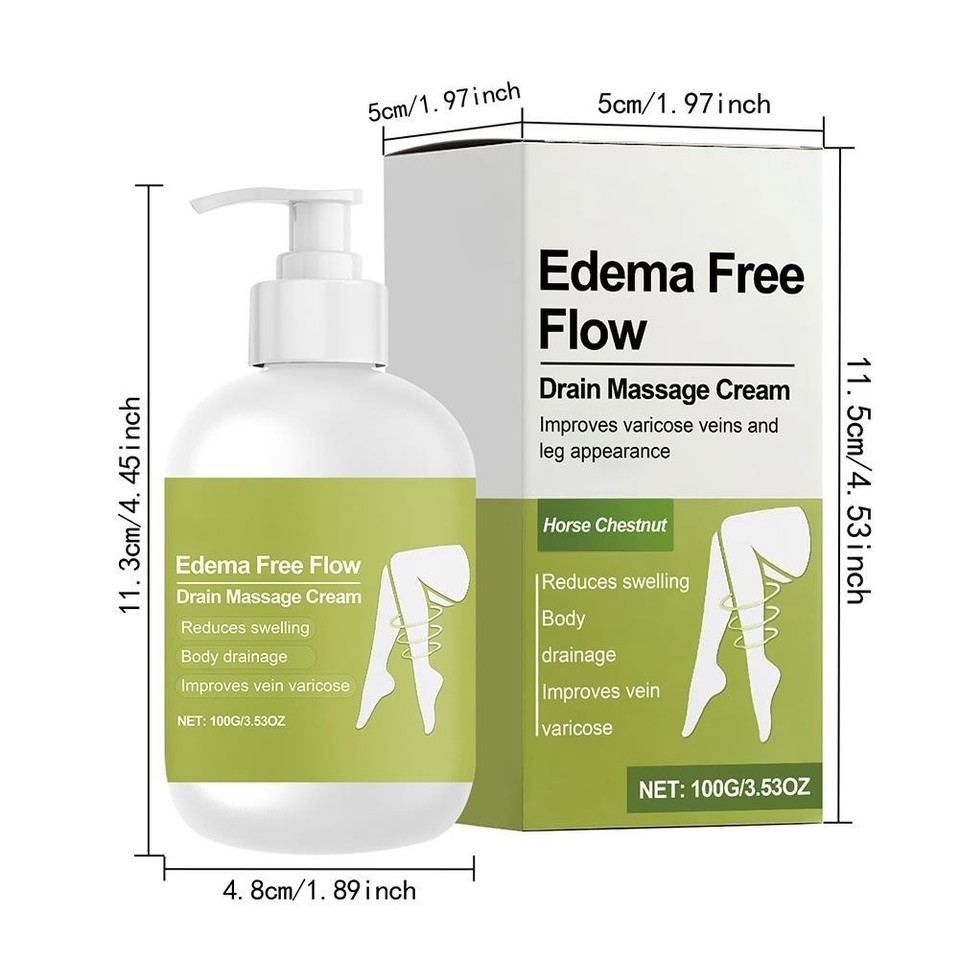 Edema Free Flow Drain Massage Cream, Improves Varicose Veins Cream Leg ...