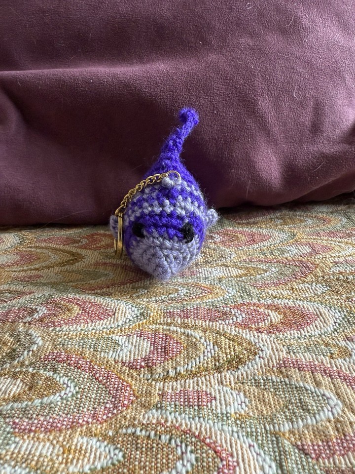 Hand Crochet Angel Fish Key Ring Purple New | eBay UK