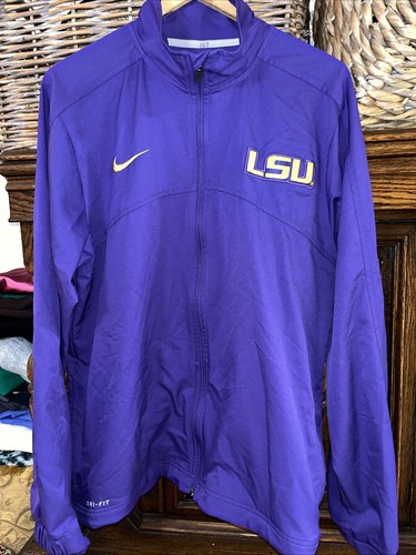 Nike LSU Tigers Full Zip Jacket Purple Long Sleeve Men’s Medium Dri Fit ...
