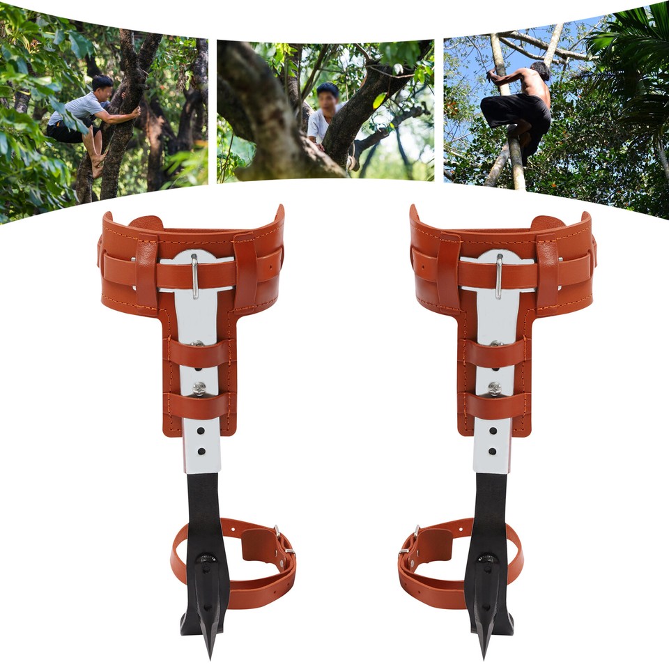 Tree Climbing Spikes Adjustable Height Pole Climbing Spurs Steel w ...