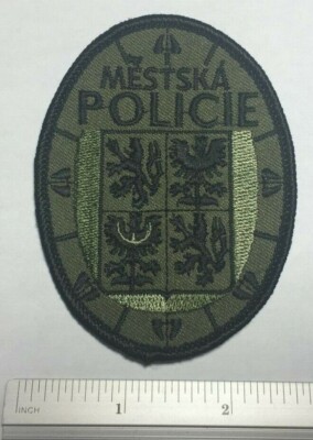 Vintage Czech Republic Police Embroidered Patch, Metska Policie Subdued Camo | eBay