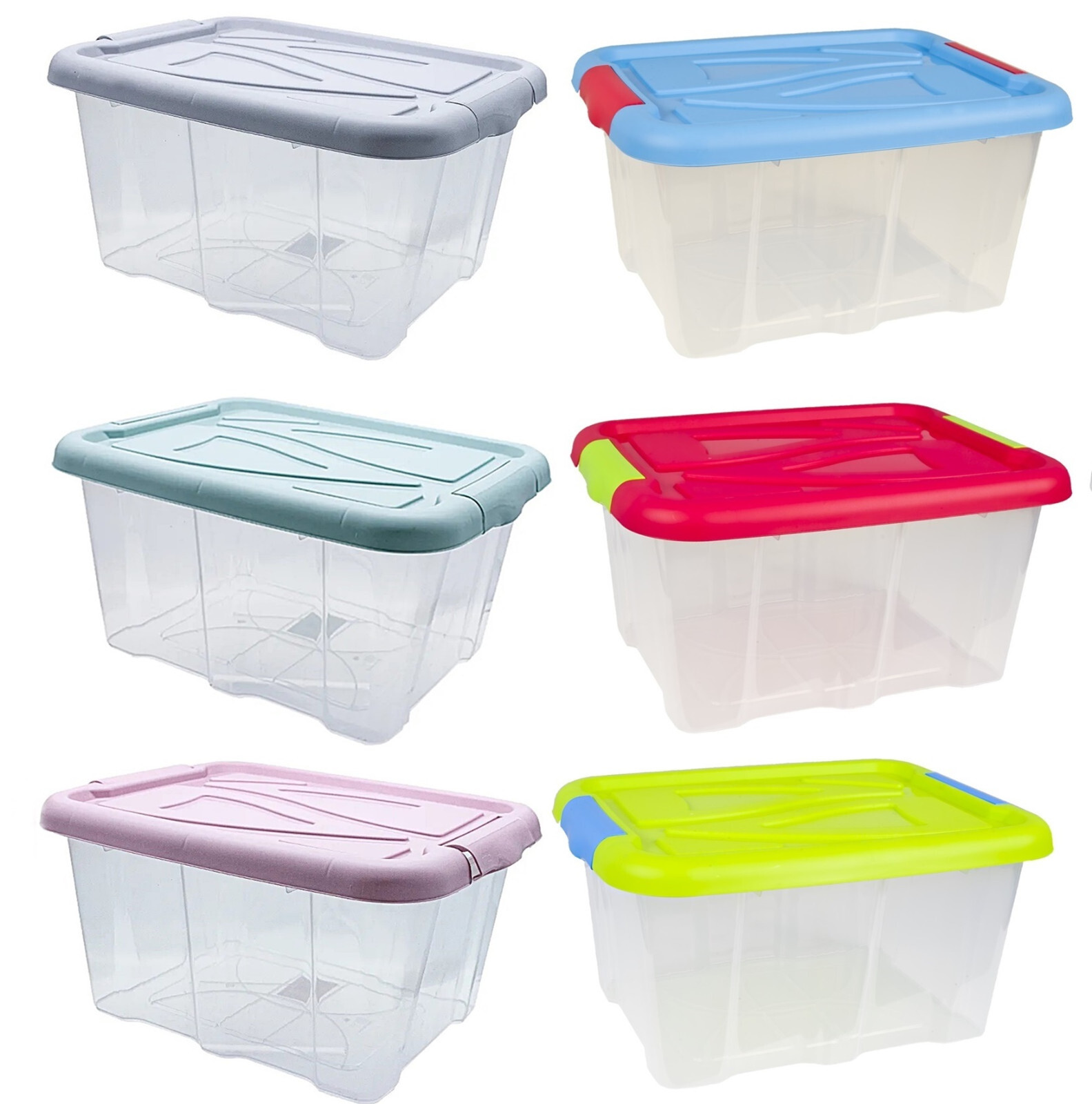 17, 30 ,45 Liter Box mit Deckel Aufbewahrungsbox Plastik Lagerbox ...