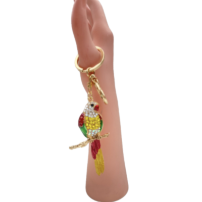 Fashion Women Parrot Shaped Keychain Crystal Keyring Handbag Charm | eBay