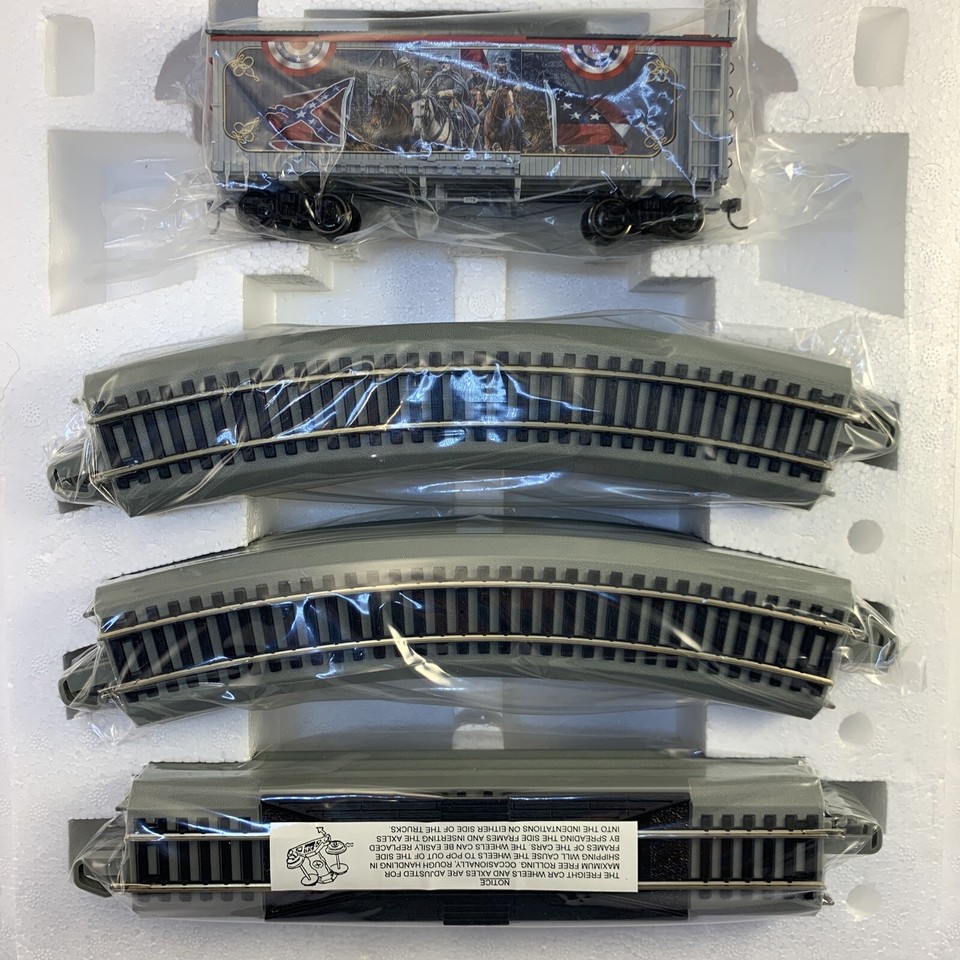 Civil war Confederate Express Train Set 1 Car & Full oval Track W/ COA ...