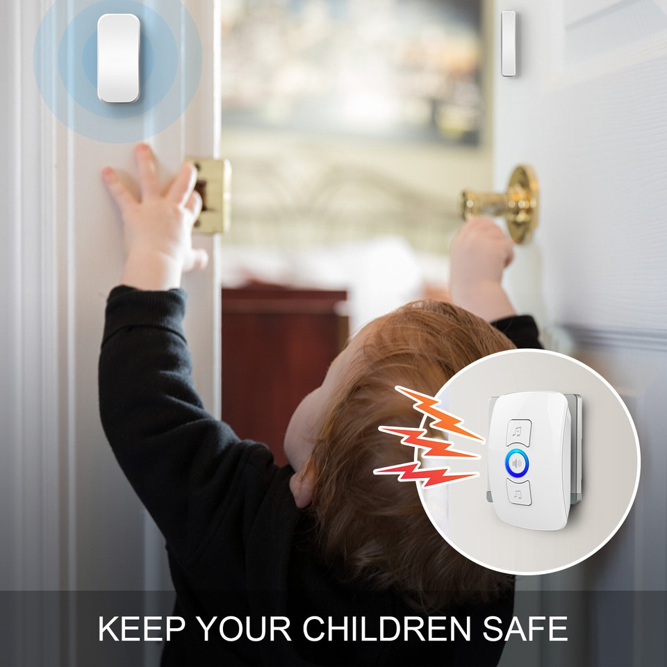 Door Open Sensor Chime Magnetic Sensor Alarm 32 Chime Wireless for Home ...