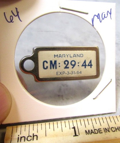 1964 Maryland CM 2944 DAV Mini License Plate tag key chain Disabled ...