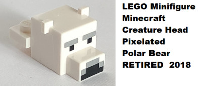 LEGO Minifigure Minecraft Creature Head Pixelated Polar Bear Wild ...